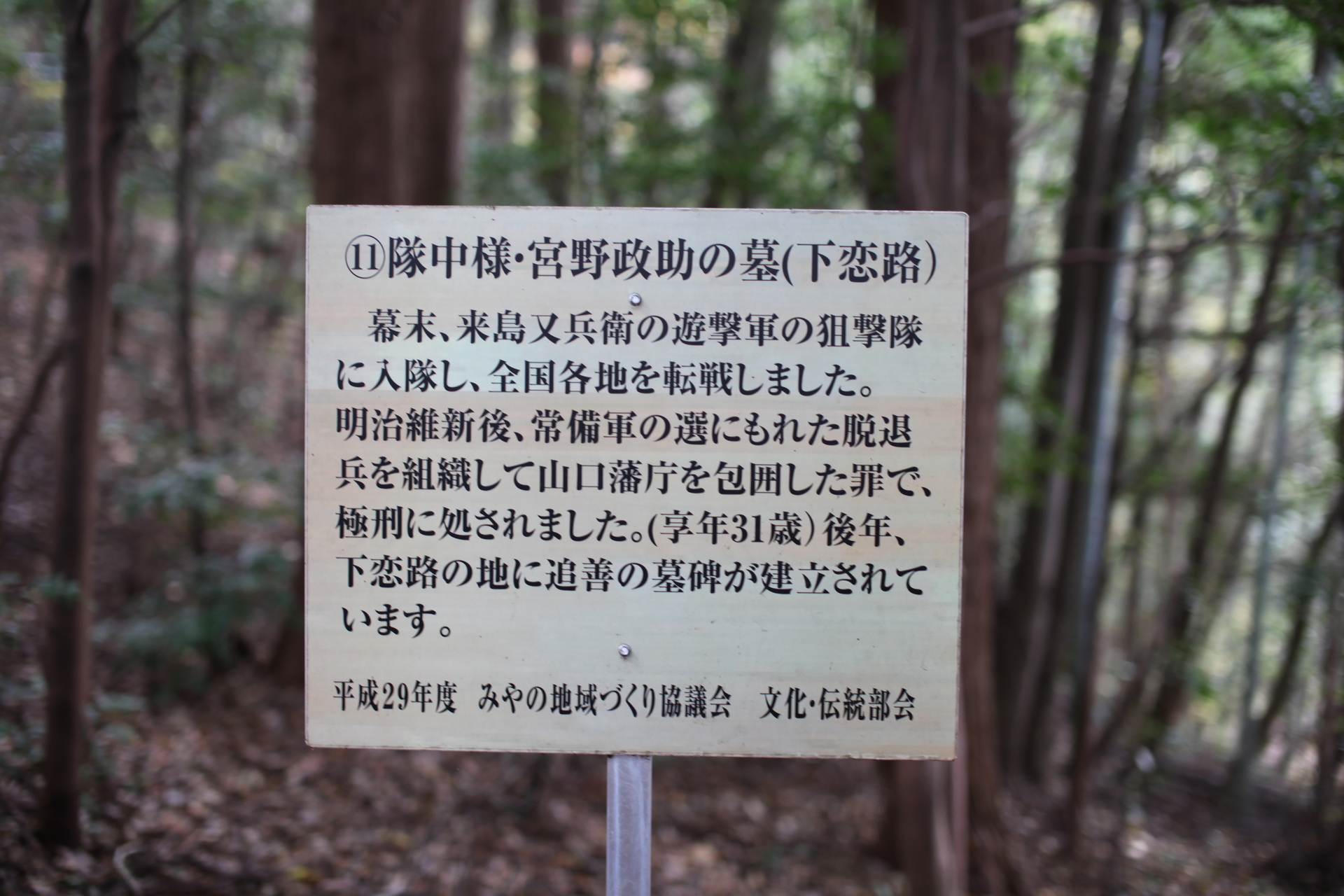 宮野 下恋路 隊中様 宮野政助の墓: 防長散歩注進案